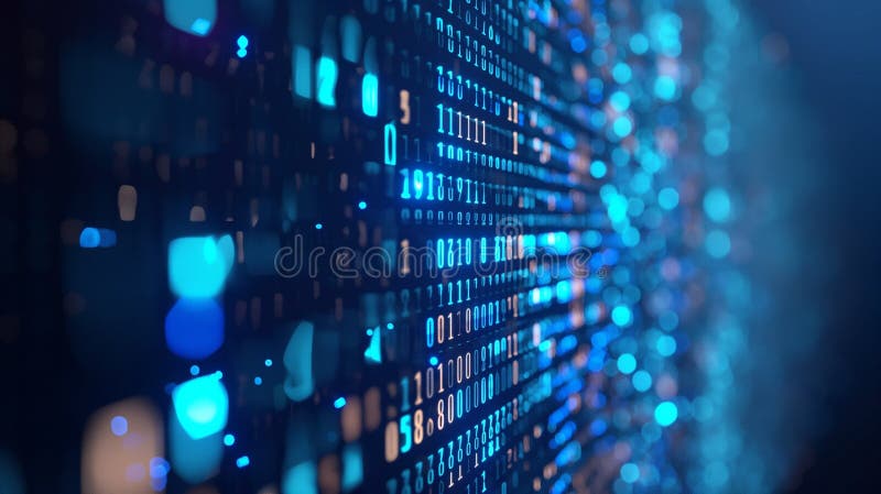 Abstract Dark Blue Digital Background. Big Data Digital Code Stock ...