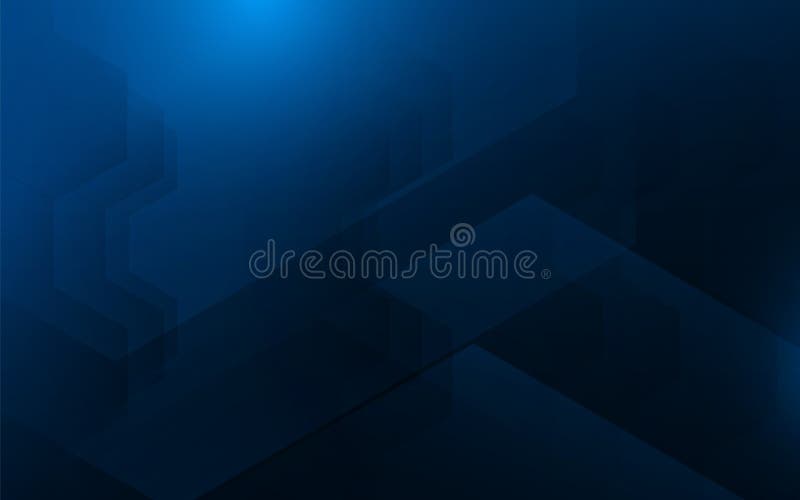 Abstract Dark Blue Geometric Background. Futuristic Technology Digital ...