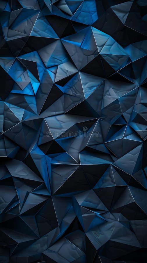 Abstract Dark Blue Geometric Background. Modern, Low Poly Texture for ...