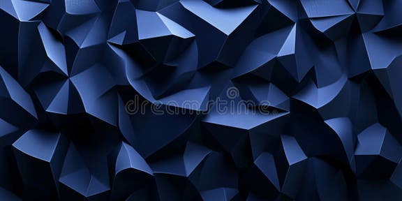 Abstract Dark Blue Geometric 3D Low Poly Background High Quality Image ...