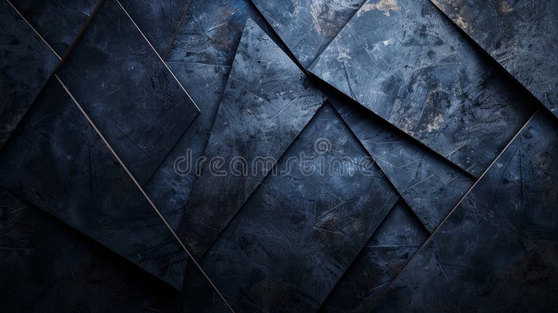 Abstract Dark Blue Geometric Pattern of Overlapping Shapes. Modern ...