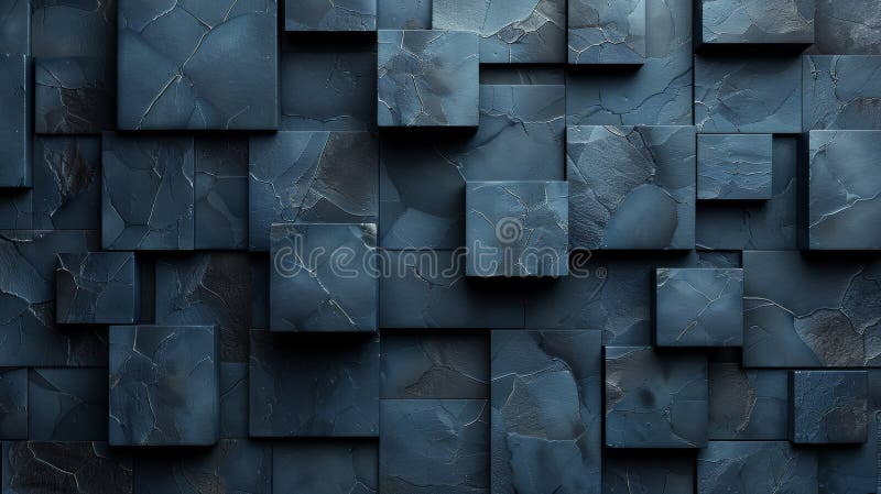 Abstract Dark Blue Geometric Pattern of Square Blocks Stock ...