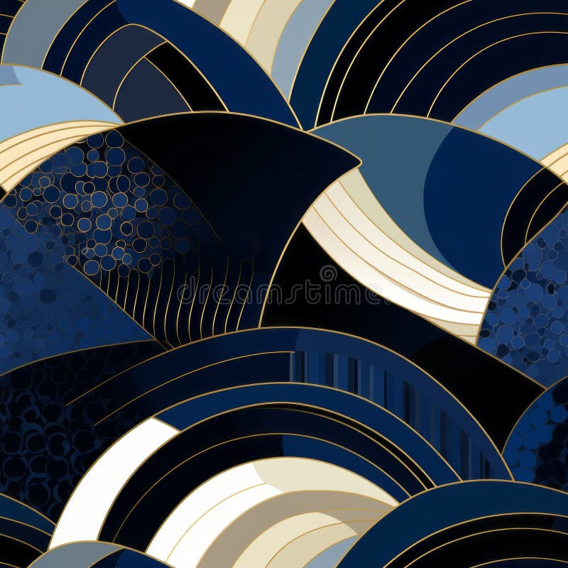 Abstract Dark Blue Geometric Patterns with Retro, Modern, and Trendy ...