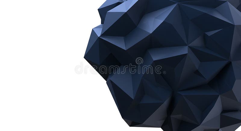 Abstract Dark Blue Geometric Shape on White Background Stock ...