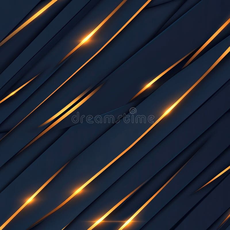 Abstract Dark Blue and Gold Lines with Glowing Highlights Stock Photo ...