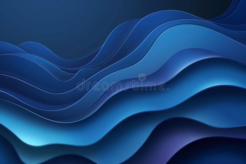 Abstract Dark Blue Gradient Background with Elegant Wave Patterns ...