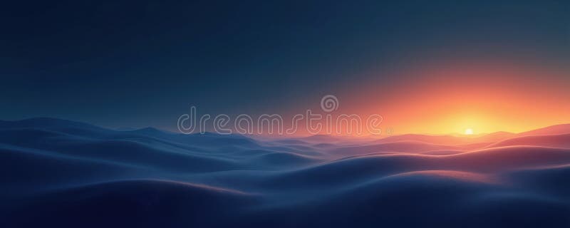 Abstract Dark Blue Gradient Background with Orange Glow Sunset. Smooth ...