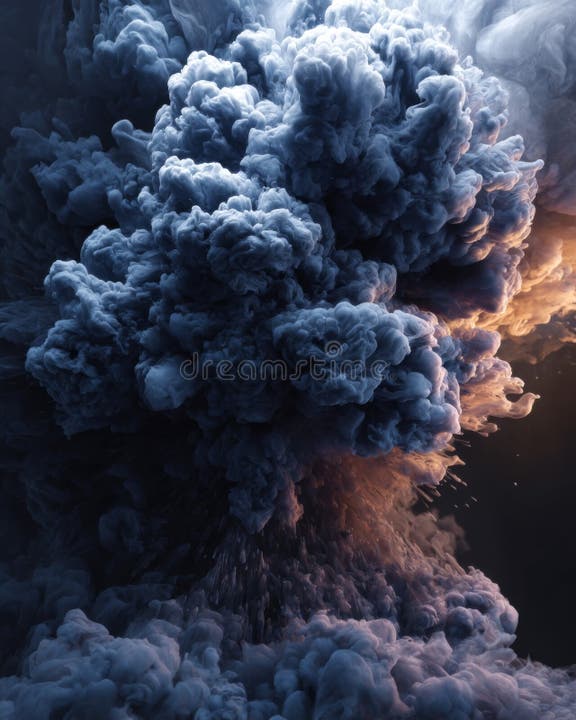 Abstract Dark Blue Gray Smoke Explosion Stock Illustration ...