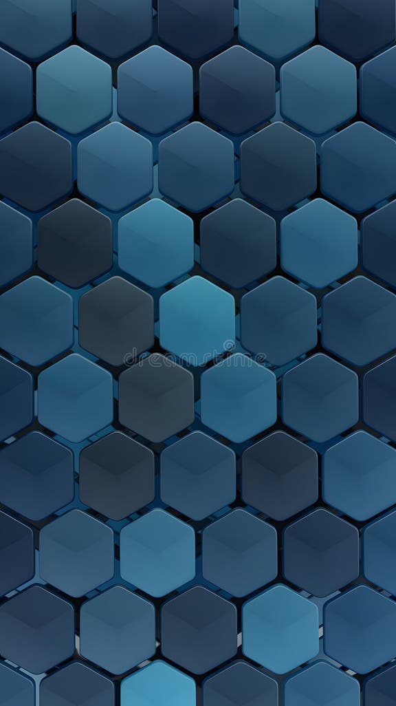 Abstract Dark Blue Hexagon Background with Futuristic Geometric Pattern ...