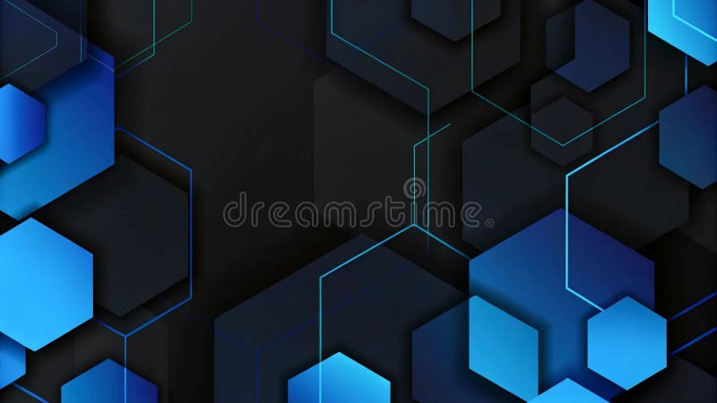 Abstract Dark Blue Hexagon Geometric Background Stock Illustration ...