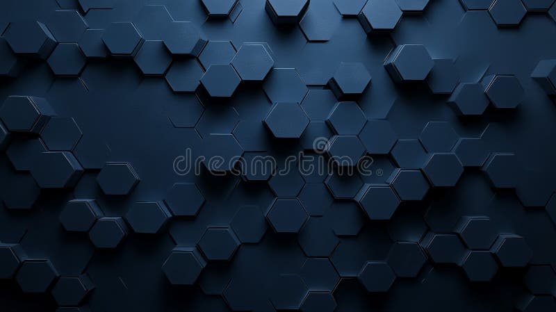 Abstract Dark Blue Hexagon Pattern Background Stock Illustration ...