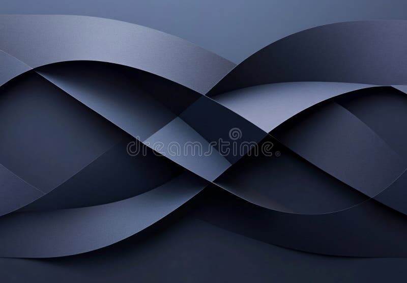 Abstract Dark Blue Intertwined Paper Waves High Quality Image Stock ...