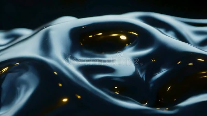 Abstract Dark Blue Liquid Surface with Light Reflections Stock Footage ...