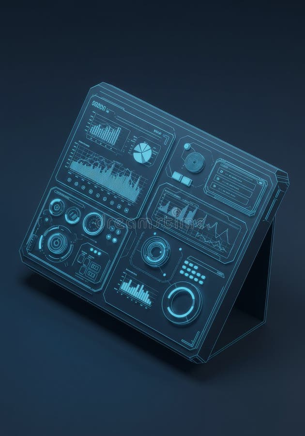 Abstract Dark Blue Low Poly Data Dashboard Stock Illustration ...