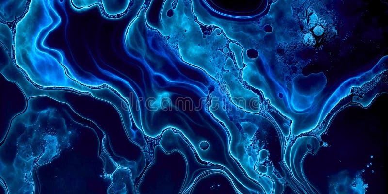 Abstract Dark Blue Marble Waves Neon Smoke Light Background.Wallpaper ...