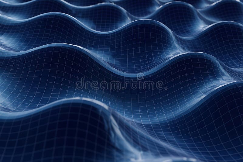 Abstract Dark Blue Mesh Wave Background Depicting Undulating Lines and ...