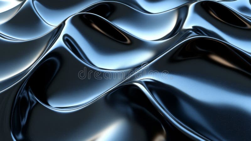 Abstract Dark Blue Metallic Wave Texture Background Stock Illustration ...