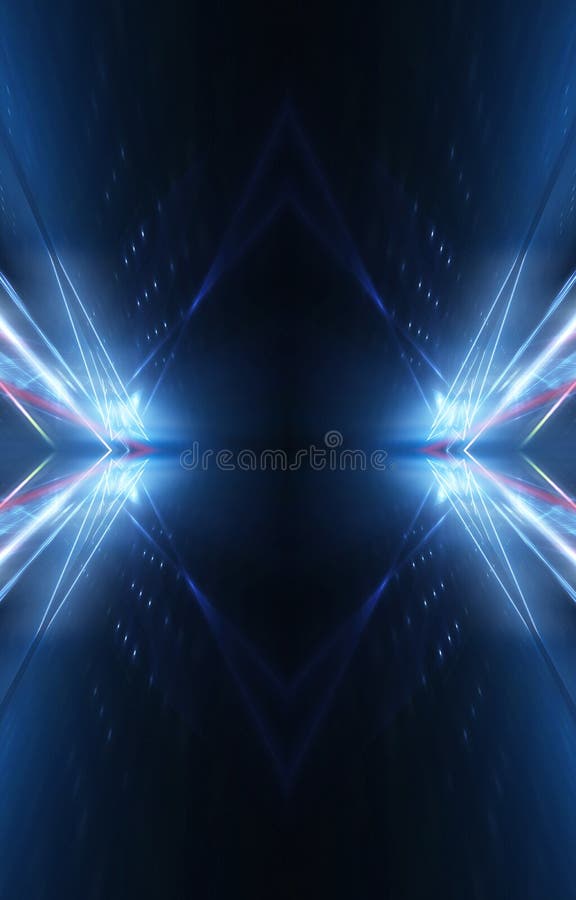 Dark Background with Lines and Spotlights, Neon Light, Night View ...