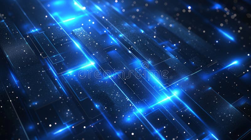 Abstract Dark Blue and Neon Technology Background Stock Image - Image ...