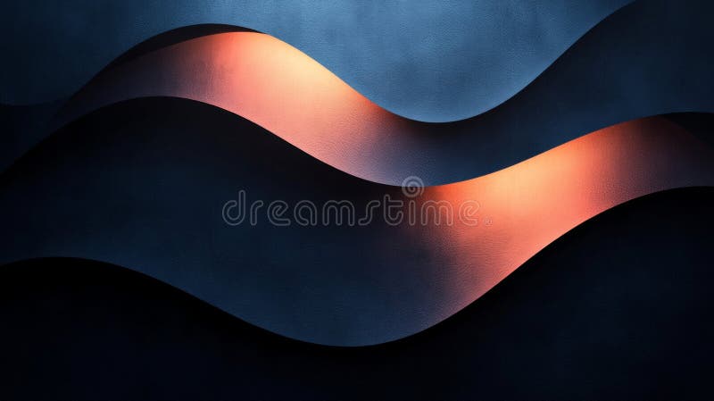 Abstract Dark Blue and Orange Wave Pattern Background Stock ...