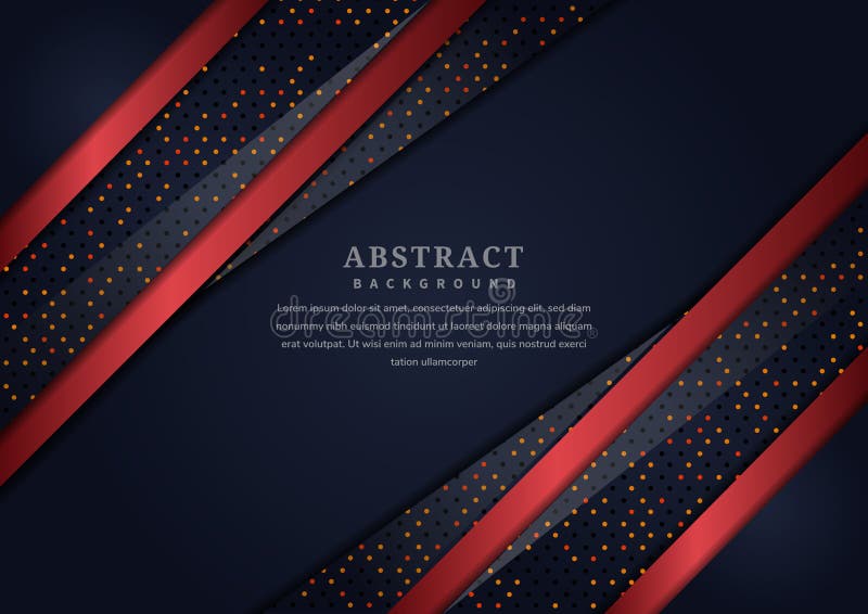 Abstract Dark Blue Overlapping Layer With Border Red With Glitter And