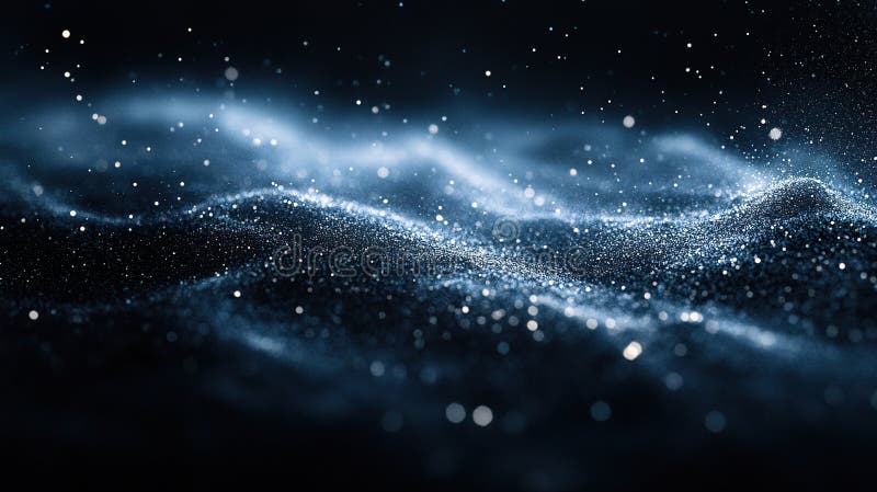 Abstract Dark Blue Particle Wave Background Stock Illustration ...