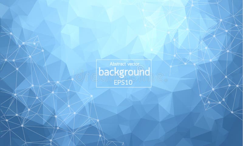 Abstract Dark Blue Polygonal Space Background with Connecting Dots and ...