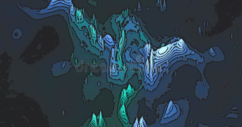 Abstract Dark Blue Psychedelic Striped Hypnotic Pattern with Dynamic ...