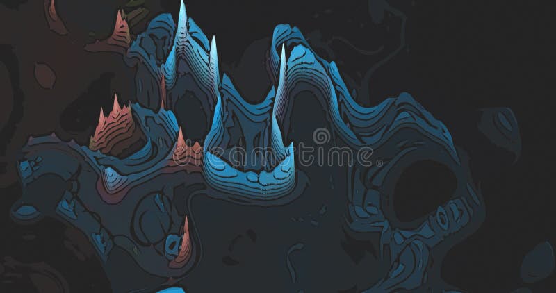 Abstract Dark Blue Psychedelic Striped Hypnotic Pattern with Dynamic ...
