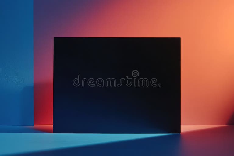 Abstract Dark Blue Rectangular Shape on a Gradient Background. Modern ...