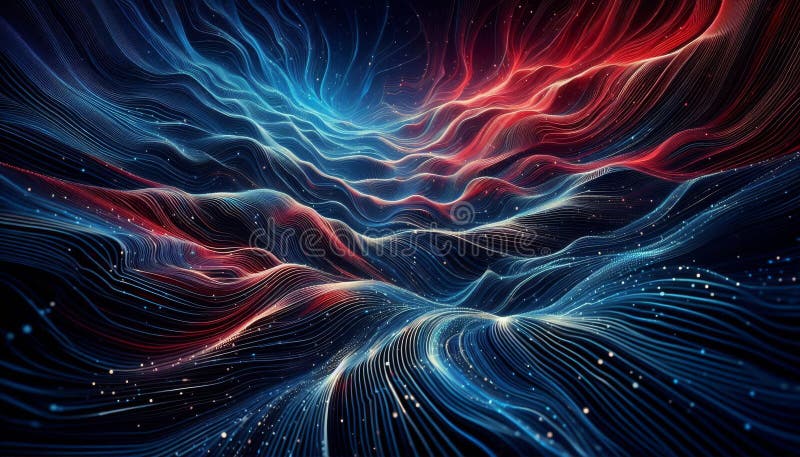 Abstract Dark Blue and Red Gradient Futuristic Background with Stripes ...