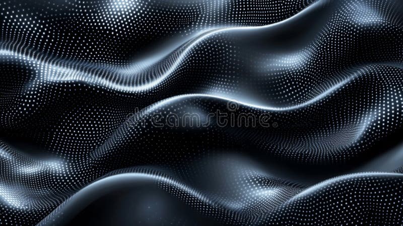 Abstract Dark Blue and Silver Particle Wave Background Stock ...