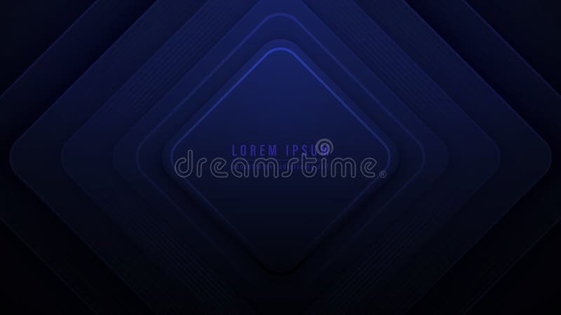 Abstract Dark Blue Square Shapes with Lines Background Stock Vector ...