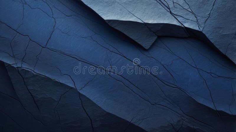Abstract Dark Blue Stone Surface with Texture Cracks. Rich Stone ...