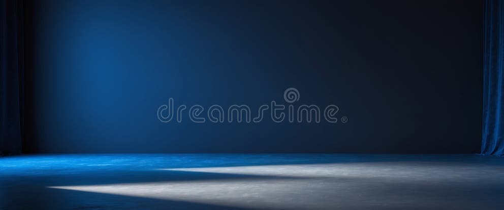 Abstract Dark Blue Studio Background with Lighting on Stage. Stock ...