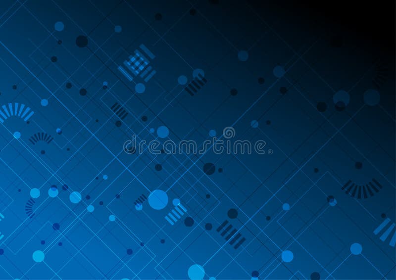 Abstract Dark Blue Tech Circuit Board Lines Drawing Background Stock ...