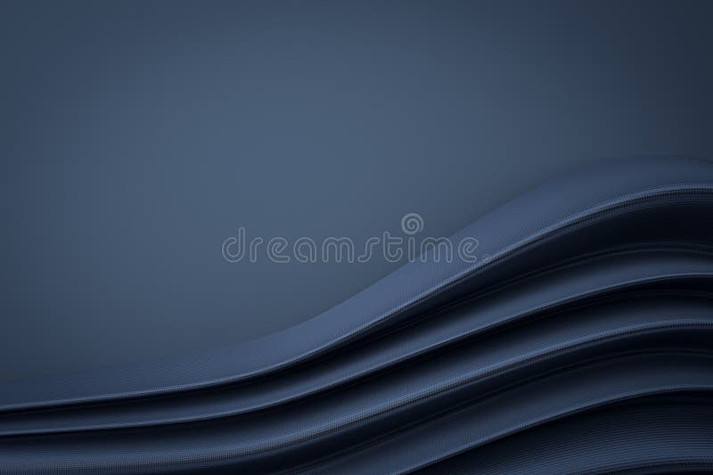 Abstract Dark Blue Wave Pattern Background with Curved Lines. 3D ...