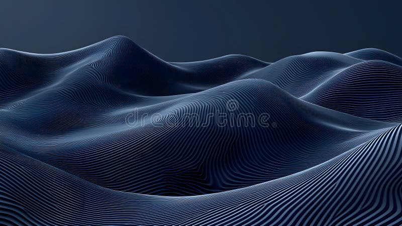 Abstract Dark Blue Wave Pattern 3D Rendered Texture Geometric Lines ...