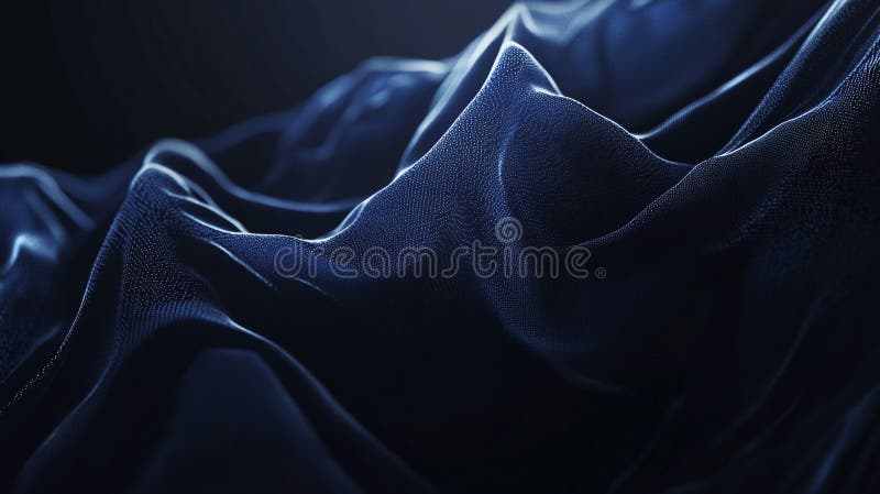 Abstract Dark Blue Wavy Fabric Background Texture Stock Illustration ...