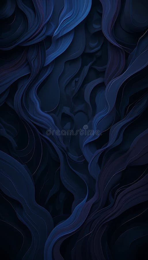 Abstract Dark Blue Wavy Layers Background with Depth and Elegant Flow ...