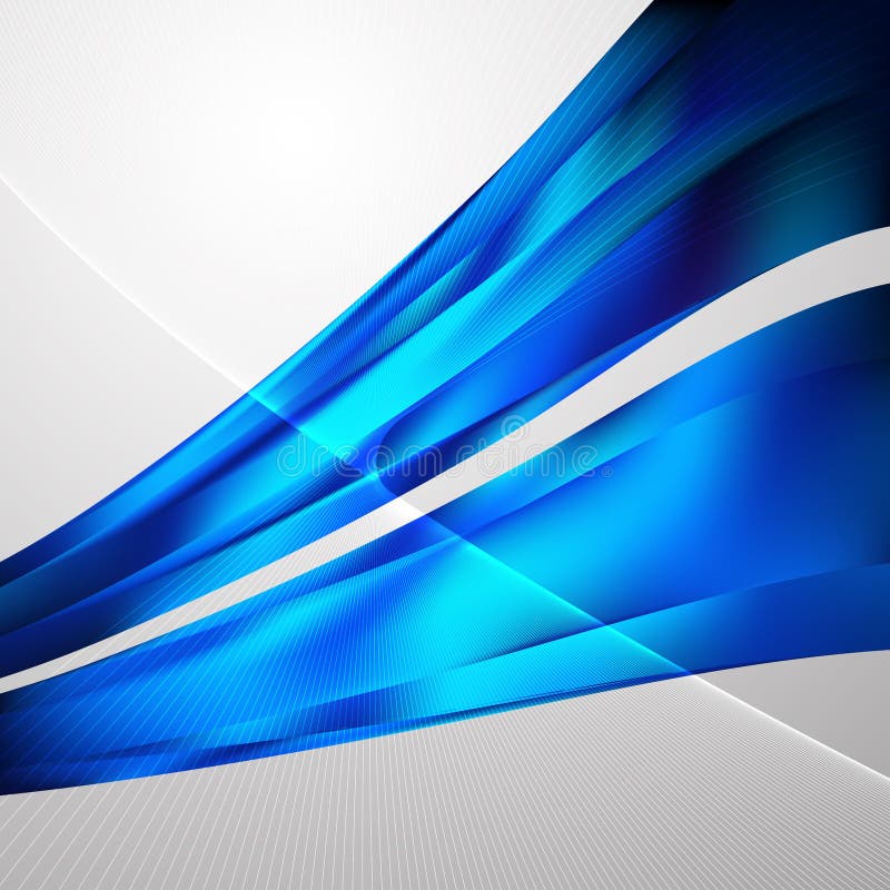 Abstract Dark Blue Wavy Lines Background Template Stock Vector ...