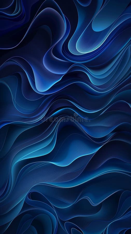 Abstract Dark Blue Wavy Pattern with Light Accents Stock Image - Image ...