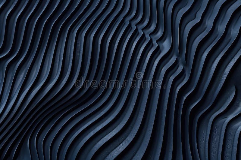 Abstract Dark Blue Wavy Pattern with Sculptural Ribbed Texture ...