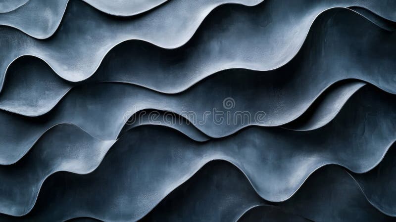 Abstract Dark Blue Wavy Textured Surface Design Stock Illustration ...