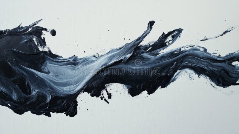 Abstract Dark Blue and White Paint Swirl Stock Illustration ...