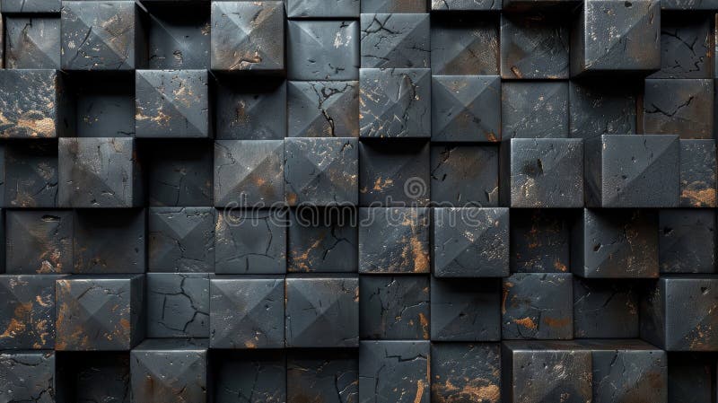 Abstract Dark Blue Wooden Block Wall Background Texture Stock ...