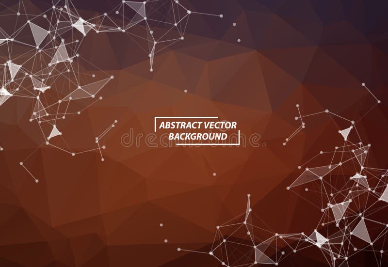 Abstract Dark Brown Geometric Polygonal Background Molecule and ...