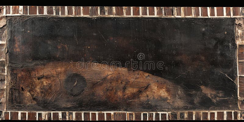 Abstract Dark Brown Textured Background with Rectangular Frame Aged ...