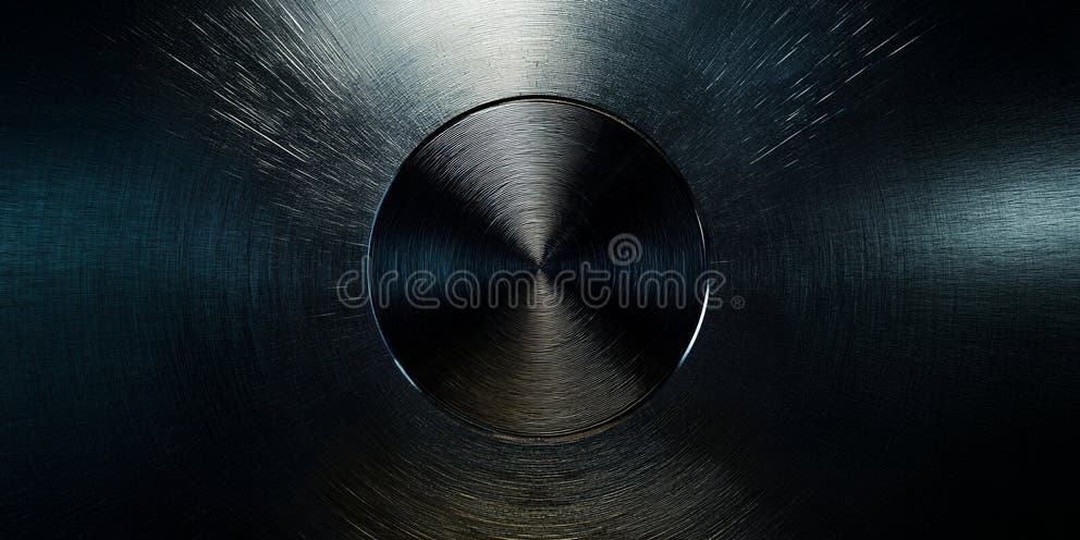 Abstract Dark Brushed Metal Texture Background with Circular Pattern ...