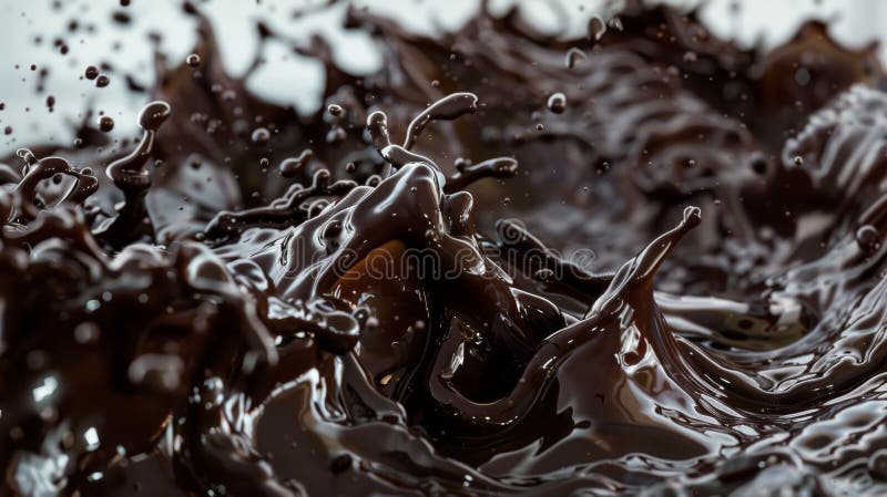 Abstract Dark Chocolate Splash with Dramatic Textures Stock Photo ...